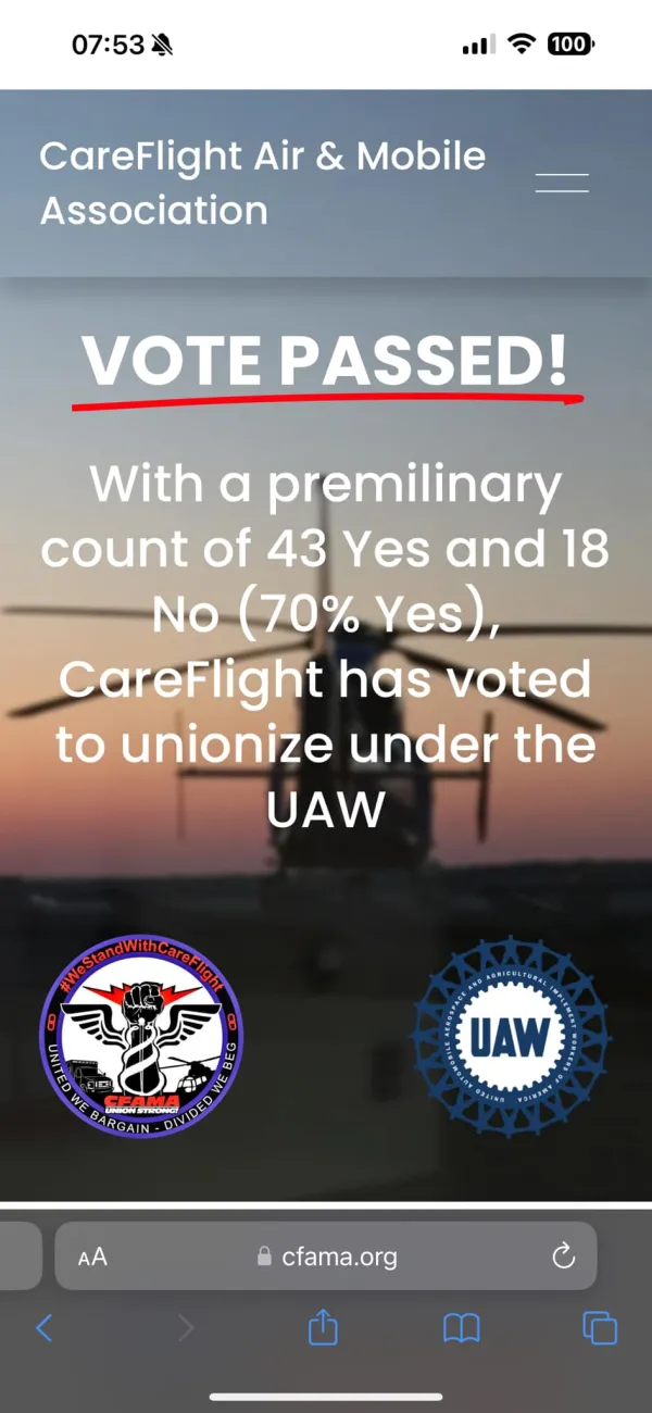 CareFlight -Vote Passed | UAW Local 128